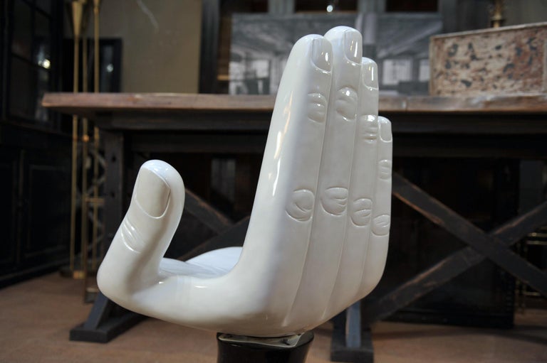 Hand and Foot Swivel Moderniste Chair, Circa 1970 at 1stDibs