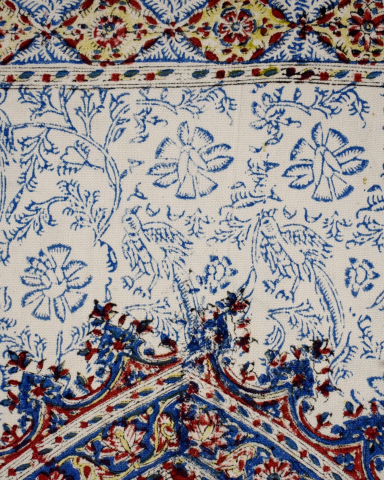 Hand Block Print Tablecloth For Sale at 1stDibs