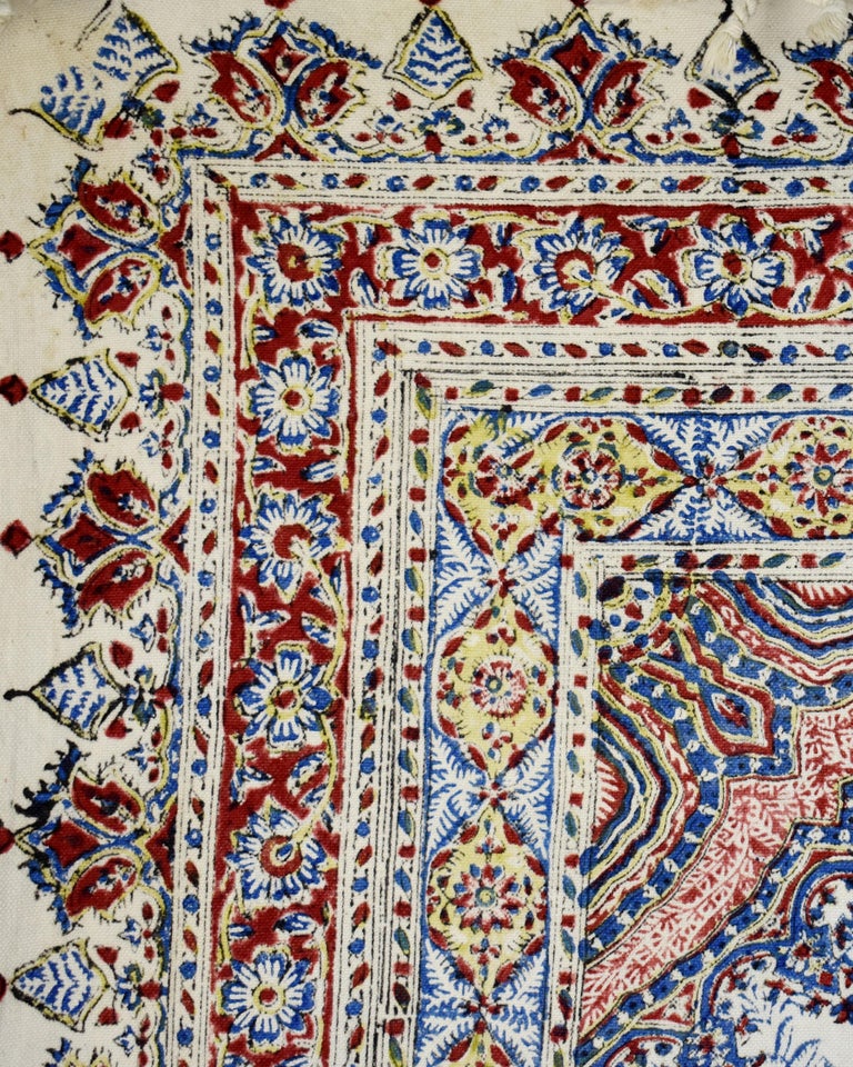 Hand Block Print Tablecloth For Sale at 1stDibs