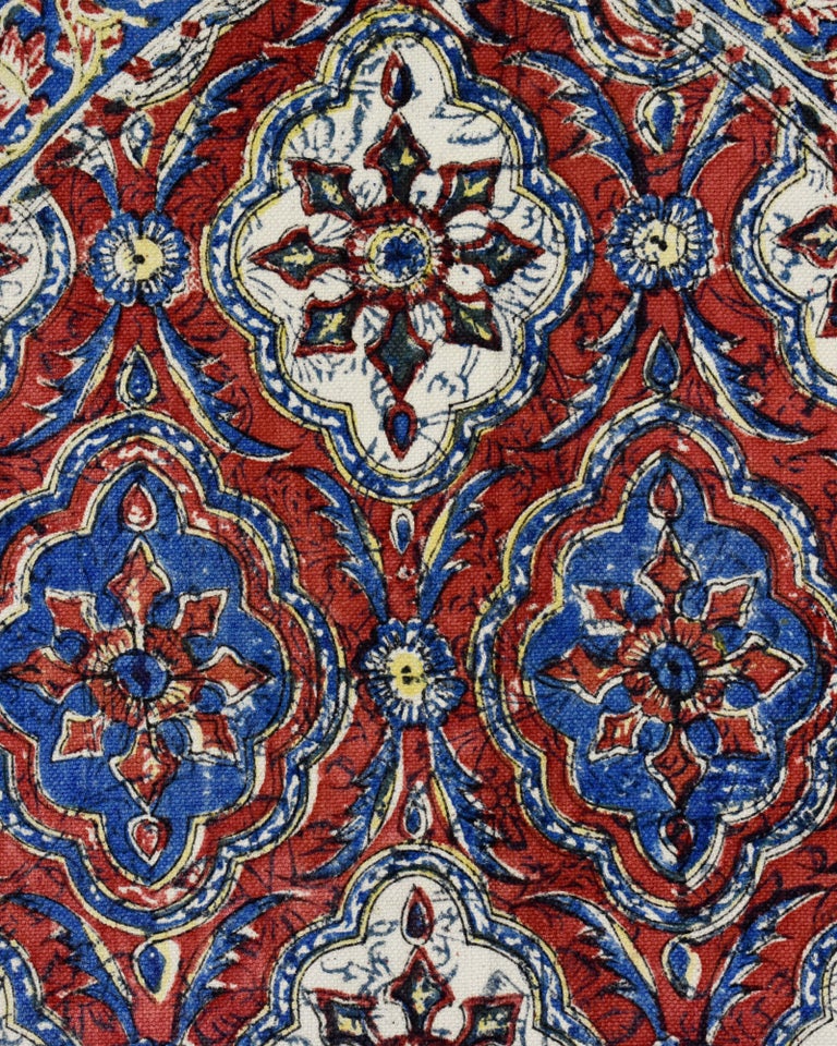 Hand Block Print Tablecloth For Sale at 1stDibs