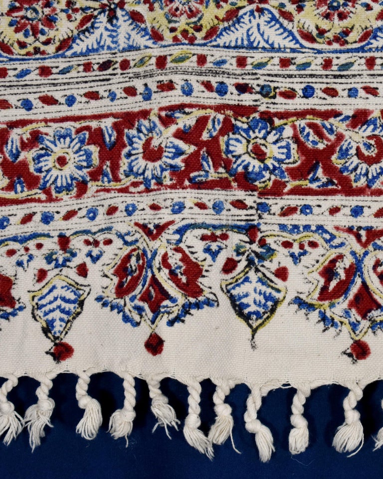 Hand Block Print Tablecloth For Sale at 1stDibs