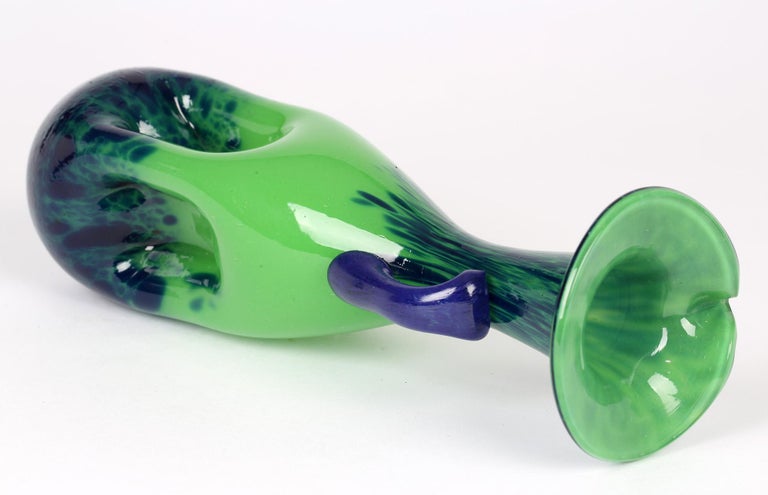 Hand Blown Dimple Design Handled Stylish Art Glass Jug For Sale at ...