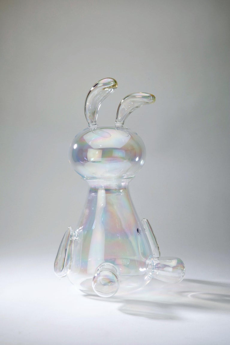 Hand Blown Glass, Bunny Decanter For Sale at 1stDibs