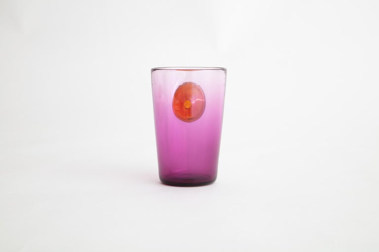 Hand Blown Glass Sunrise Sunset Cup 2 For Sale at 1stDibs