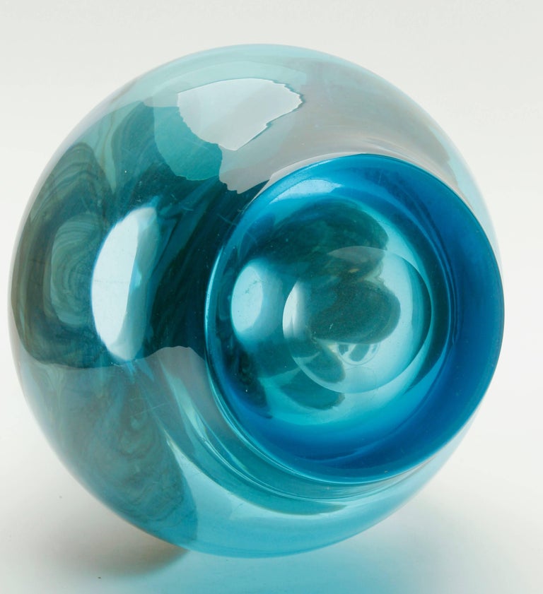 Hand Blown Handle Art Glass Pitcher with Agate-Colored Swirls For Sale ...