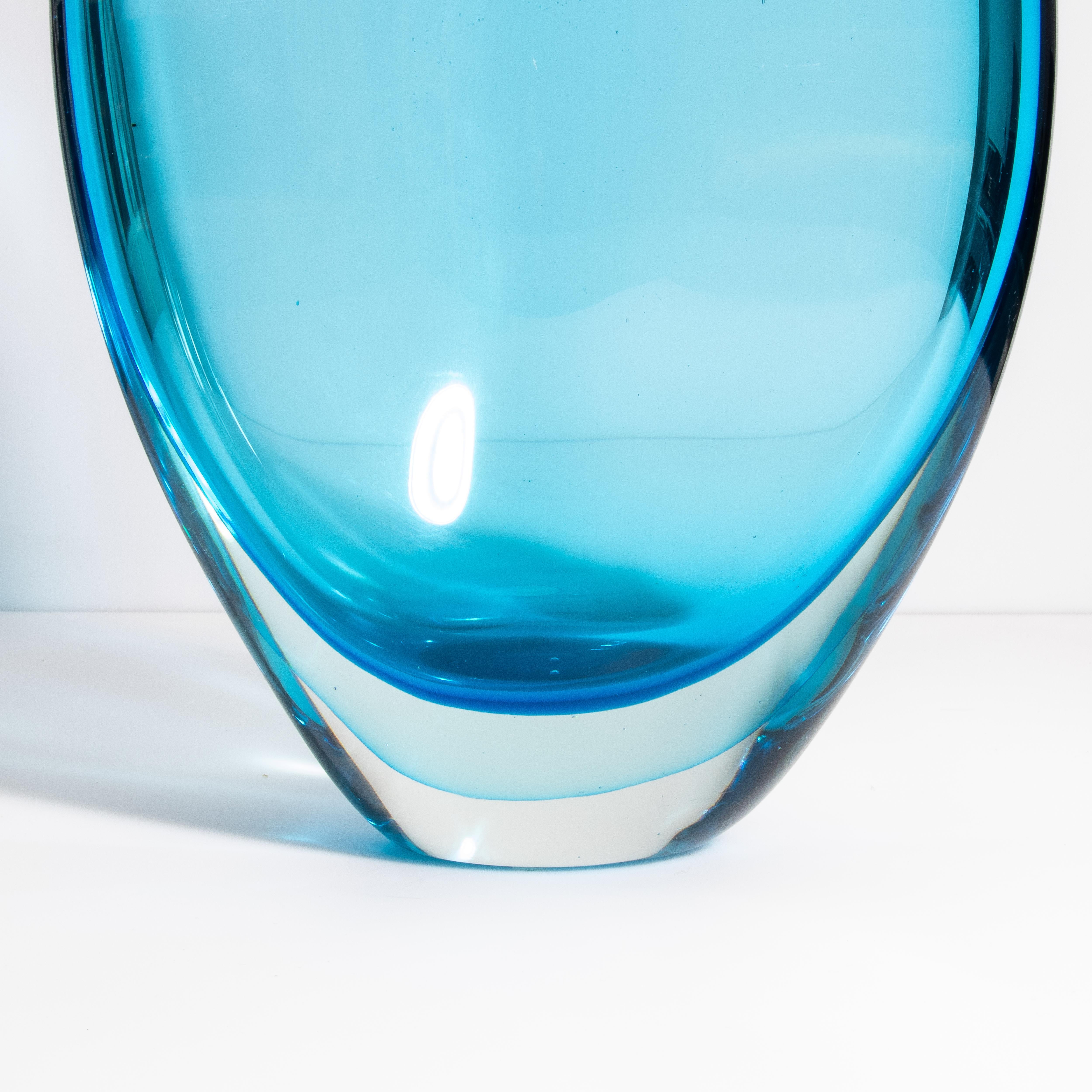 Hand Blown Murano Teardrop Vase in Lagoon Blue Large For Sale at 1stDibs
