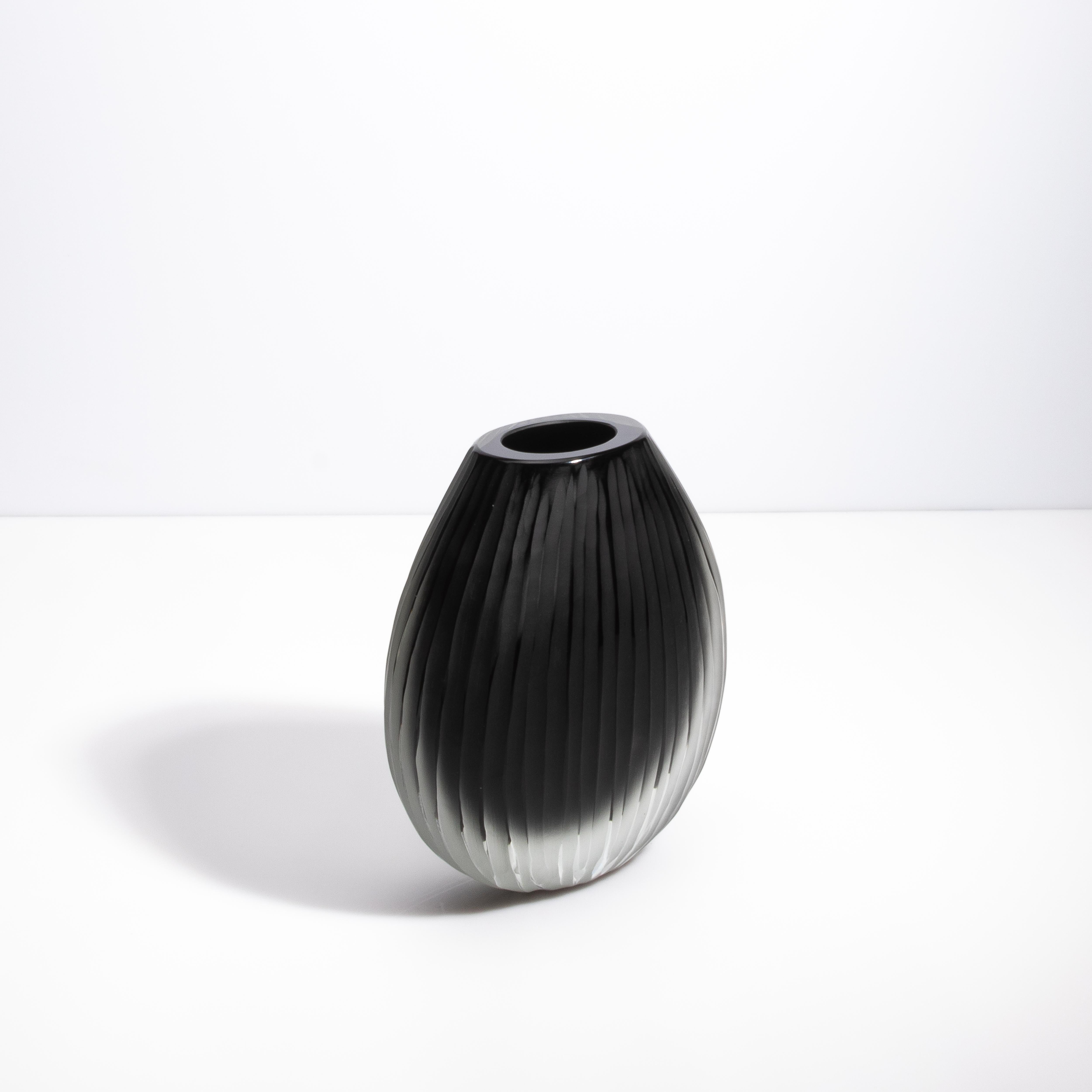 Hand Blown Murano Vase Supreme in Black Medium For Sale at 1stDibs