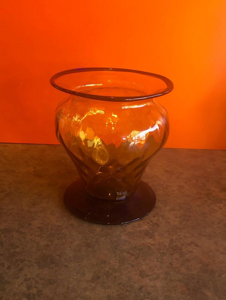 Hand Blown Two-Tone Art Glass Vase by Blenko Glass For Sale at 1stDibs ...