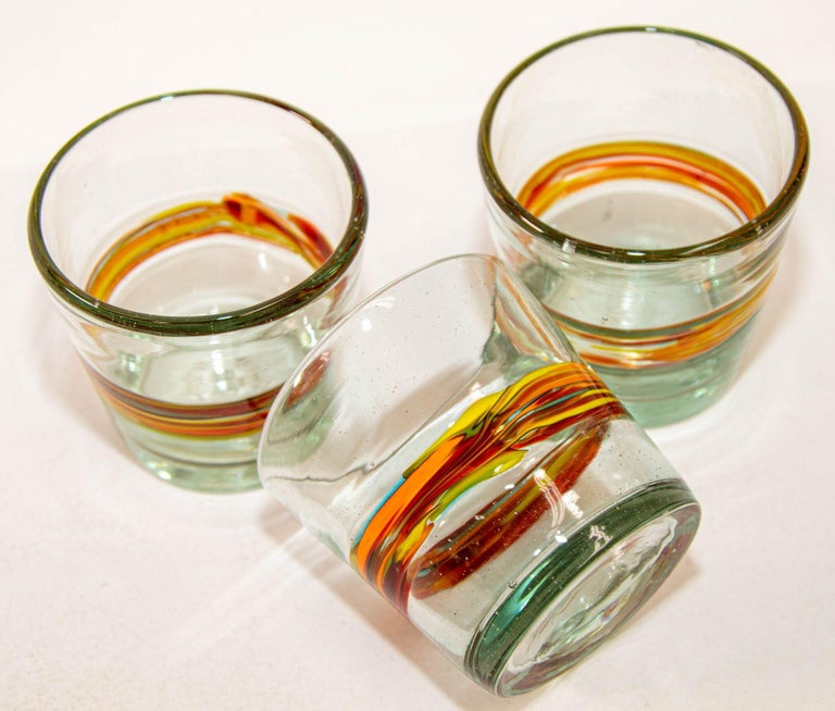 Hand Blown Vintage Double Old Fashioned Barware Drinking Glasses For ...