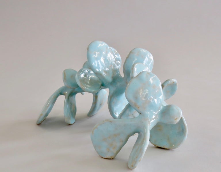 Hand Built Ceramic Sculpture, a Skeletal Vertebral Form Glazed in ...