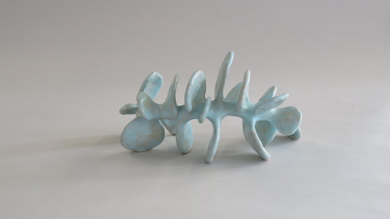 Hand Built Ceramic Sculpture, a Skeletal Vertebral Form Glazed in ...