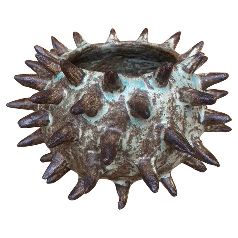 Hand Built Glazed Ceramic Vase For Sale at 1stDibs