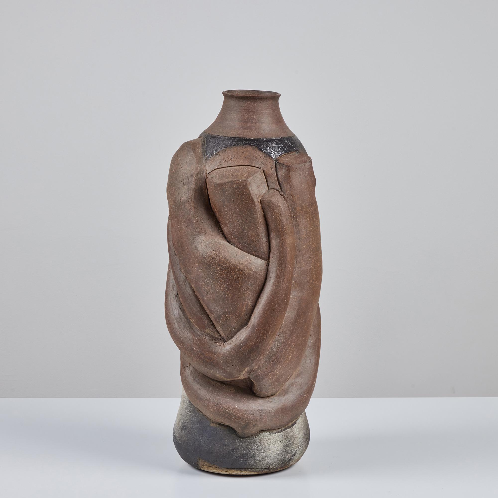 Hand Built Large Abstract Stoneware Vessel For Sale at 1stDibs