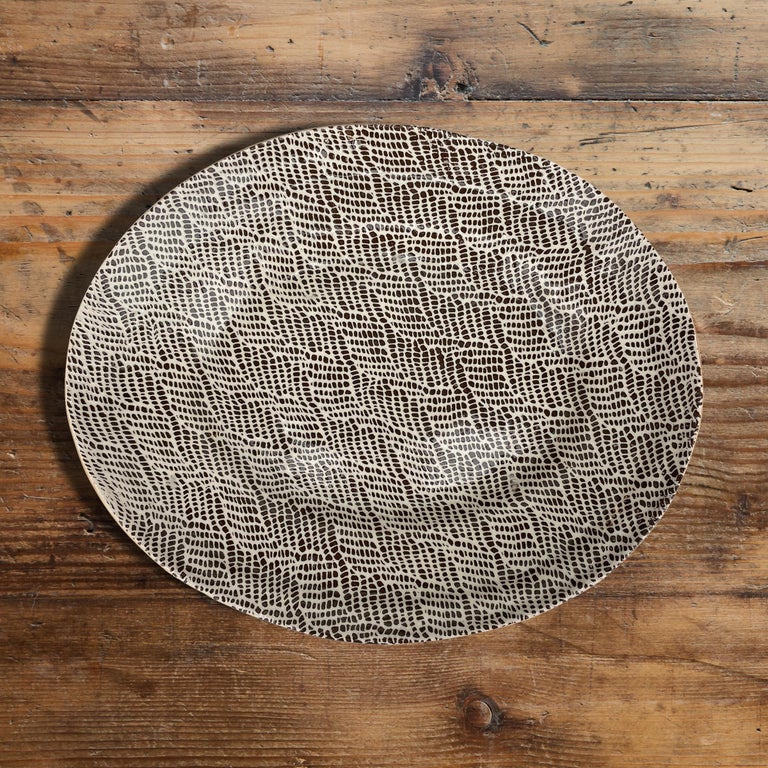 Hand-Built Studio Pottery Platter For Sale at 1stDibs