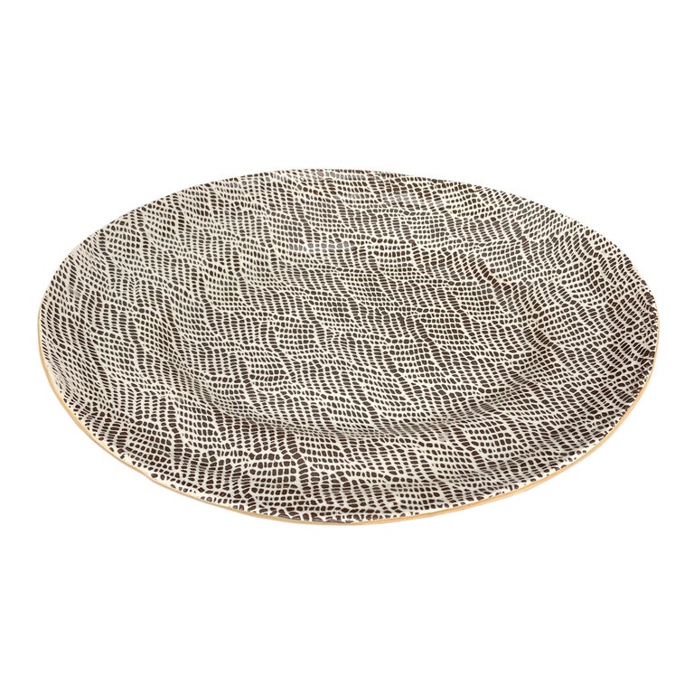 Hand-Built Studio Pottery Platter For Sale at 1stDibs