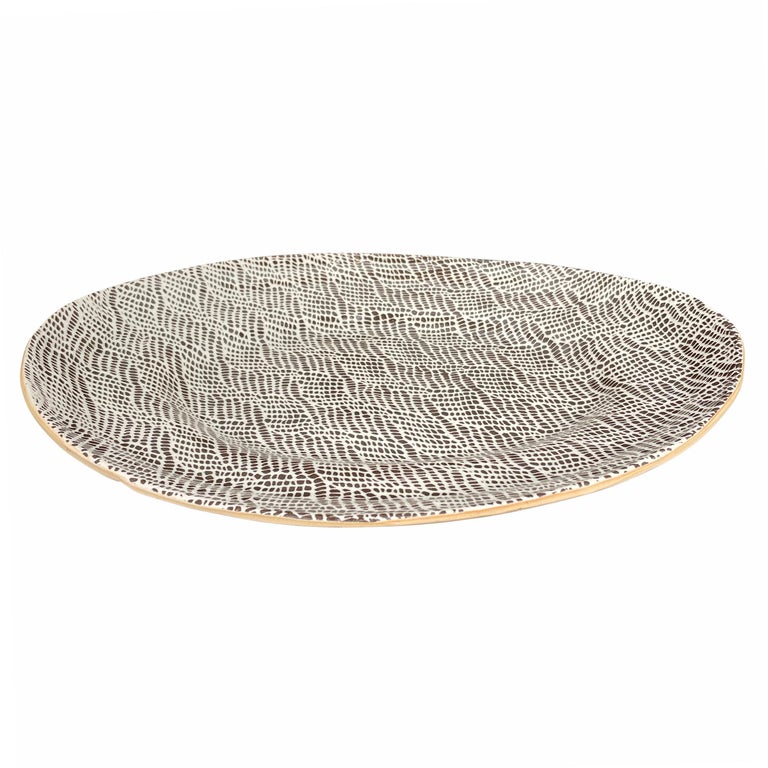 Hand-Built Studio Pottery Platter For Sale at 1stDibs