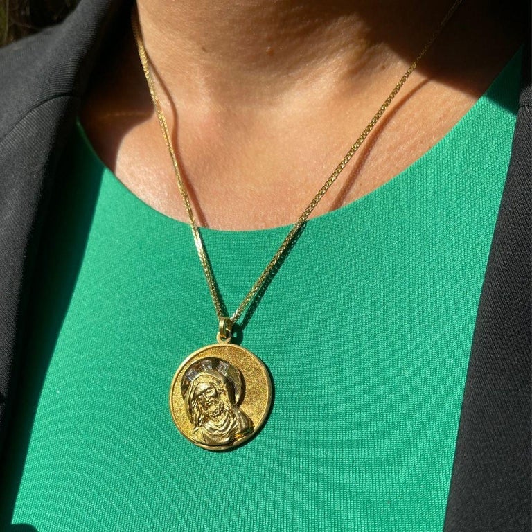 Hand Carved 18K Yellow Gold Jesus Medallion Custom Made for the Pope of ...