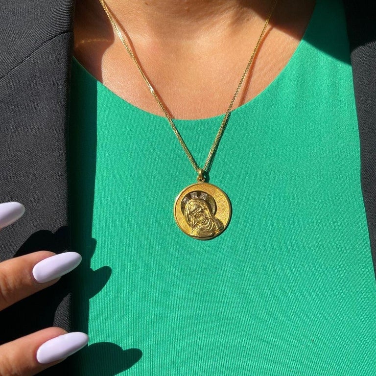 Hand Carved 18K Yellow Gold Jesus Medallion Custom Made for the Pope of ...
