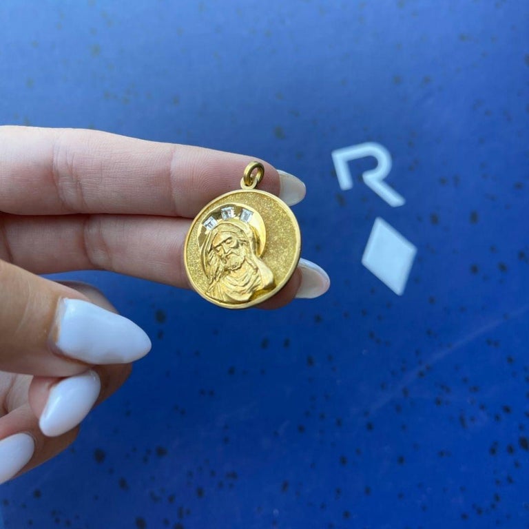Hand Carved 18K Yellow Gold Jesus Medallion Custom Made for the Pope of ...