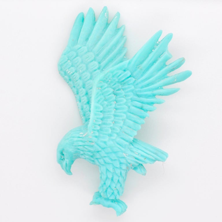 Hand Carved 29.14 Carats Natural Arizona Turquoise Eagle Loose Gemstone ...