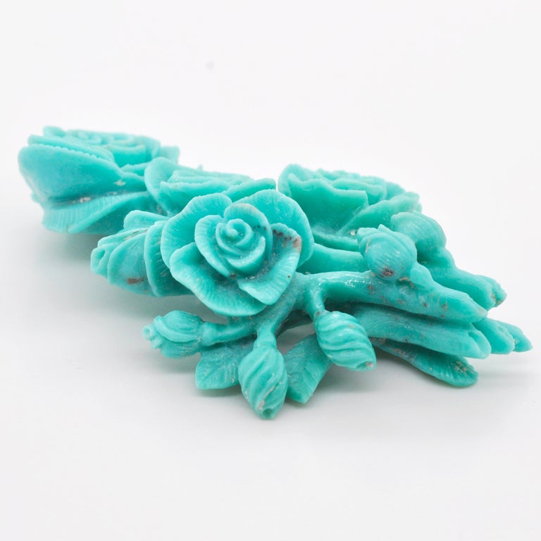 Hand-Carved 54.41 Carats Natural Arizona Turquoise Bouquet Loose ...