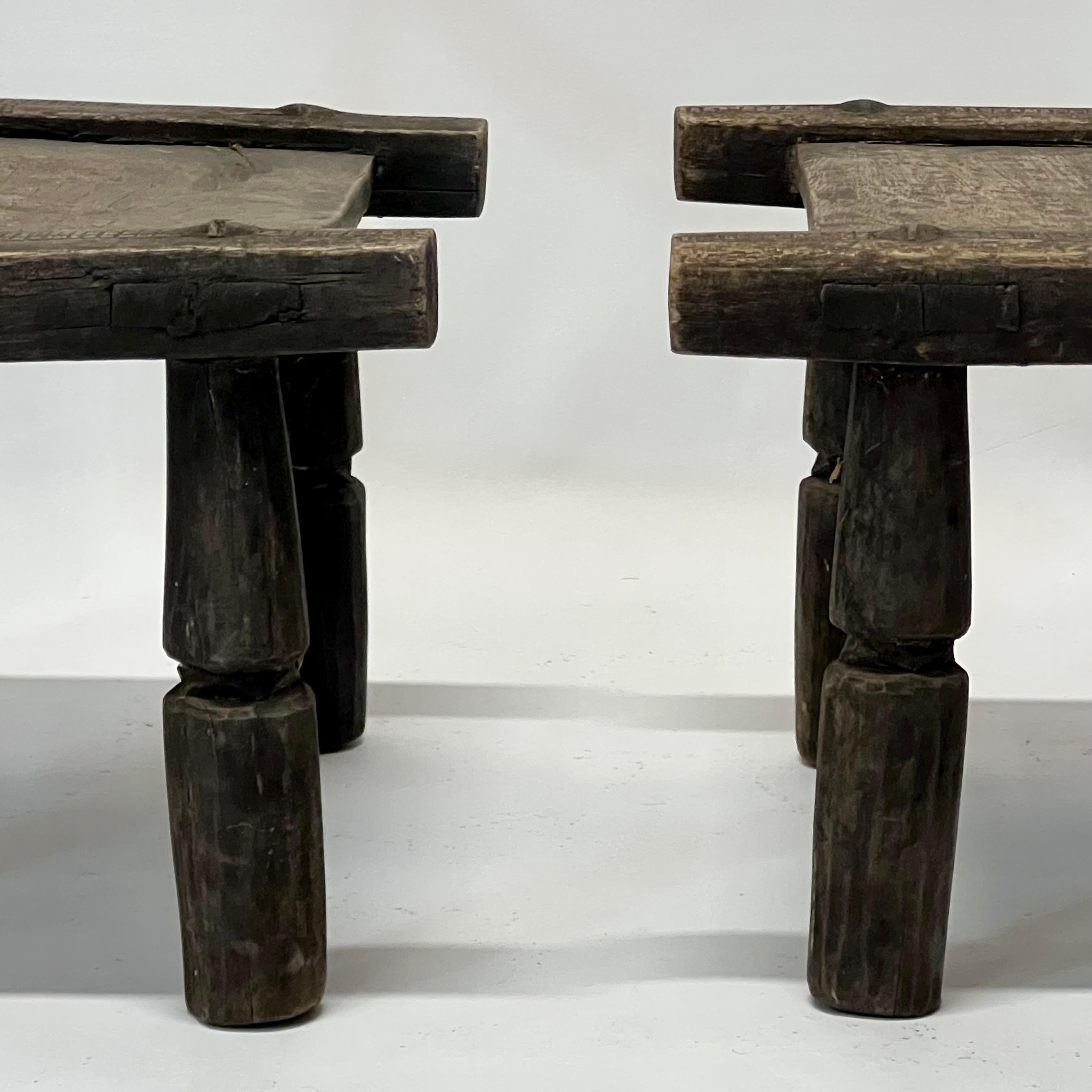 Hand Carved African Low Chairs 19th Century Ivory Coast For Sale at 1stDibs