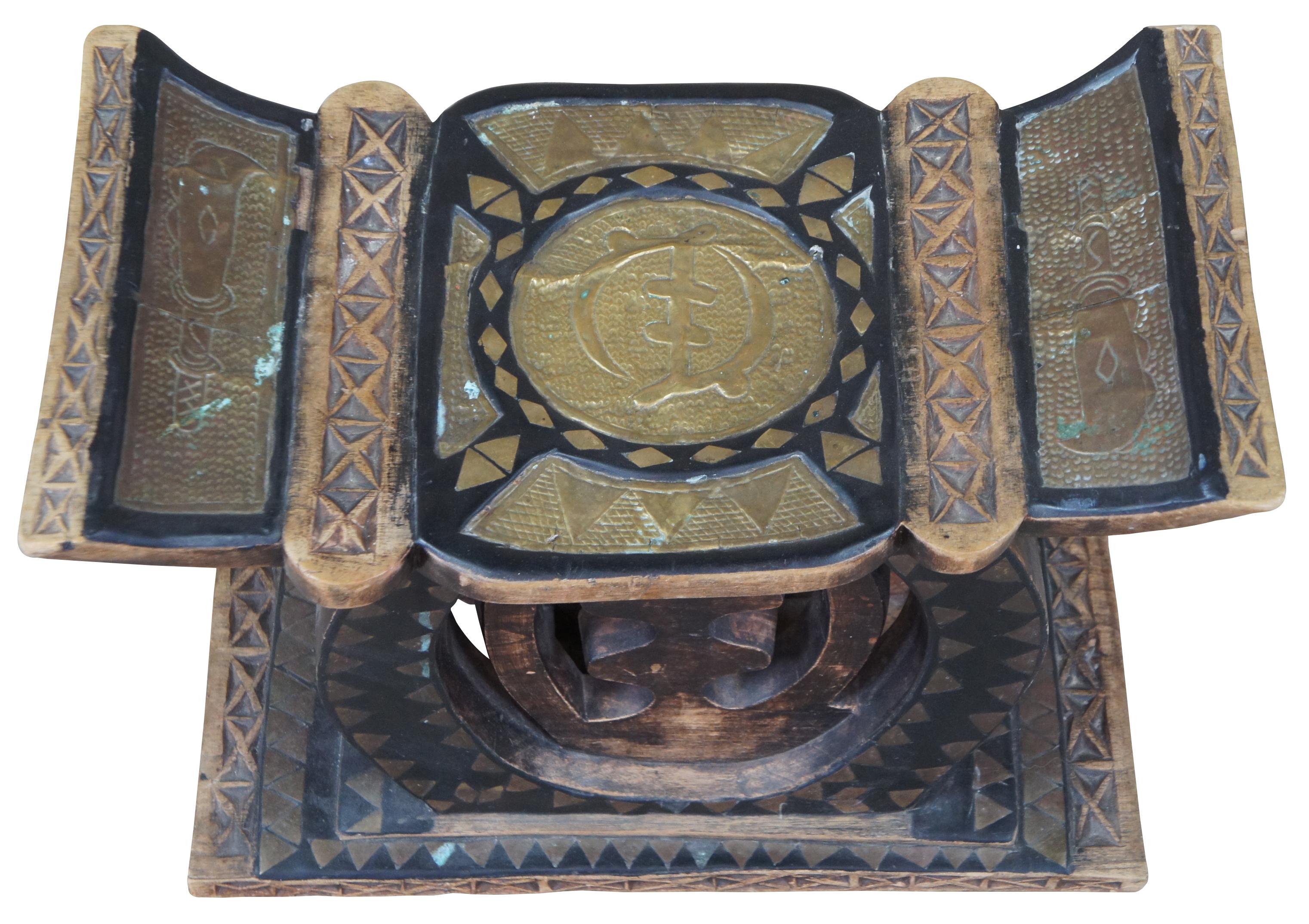 Hand Carved African Tribal Ashanti Chief Altar Stool Bench Seat Throne ...