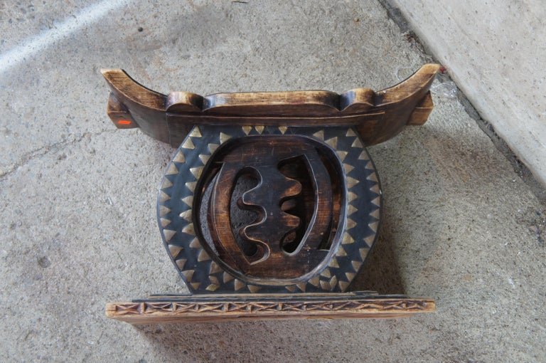 Hand Carved African Tribal Ashanti Chief Altar Stool Bench Seat Throne ...