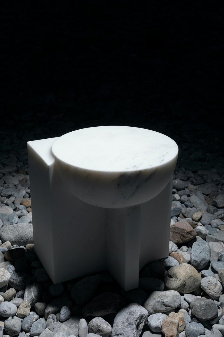 Hand Carved Alabaster "Galeana" Stool by Jorge Diego Etienne For Sale ...