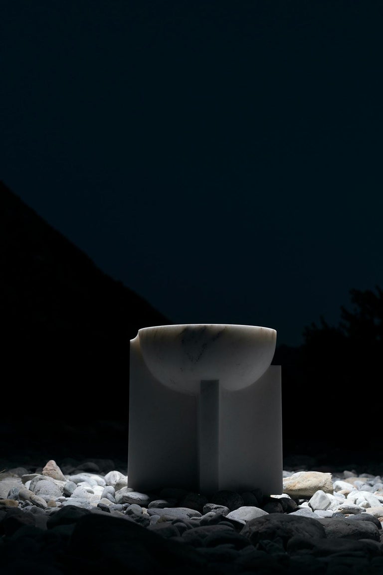 Hand Carved Alabaster "Galeana" Stool by Jorge Diego Etienne For Sale ...
