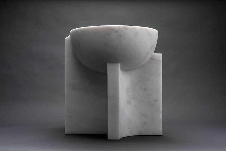 Hand Carved Alabaster "Galeana" Stool by Jorge Diego Etienne For Sale ...