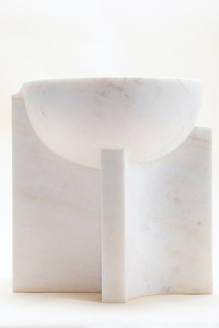 Hand Carved Alabaster "Galeana" Stool by Jorge Diego Etienne For Sale ...