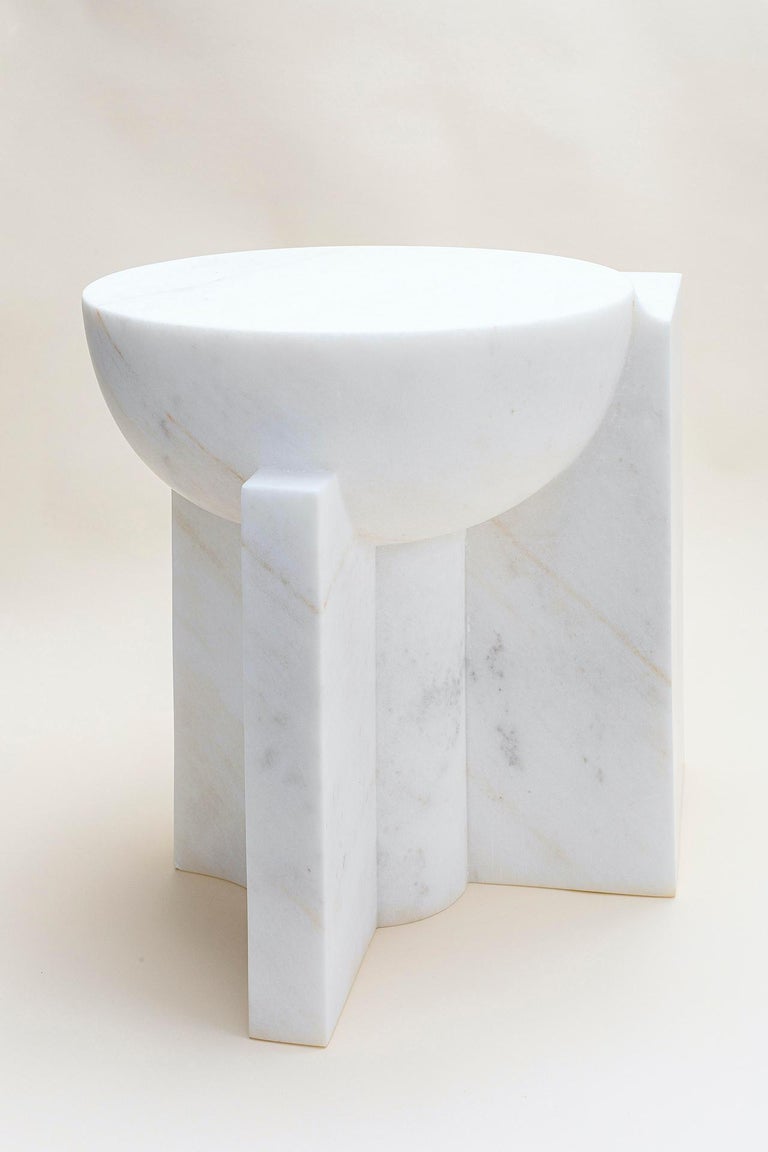 Hand Carved Alabaster "Galeana" Stool by Jorge Diego Etienne For Sale ...