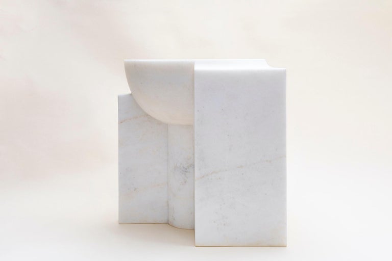 Hand Carved Alabaster "Galeana" Stool by Jorge Diego Etienne For Sale ...