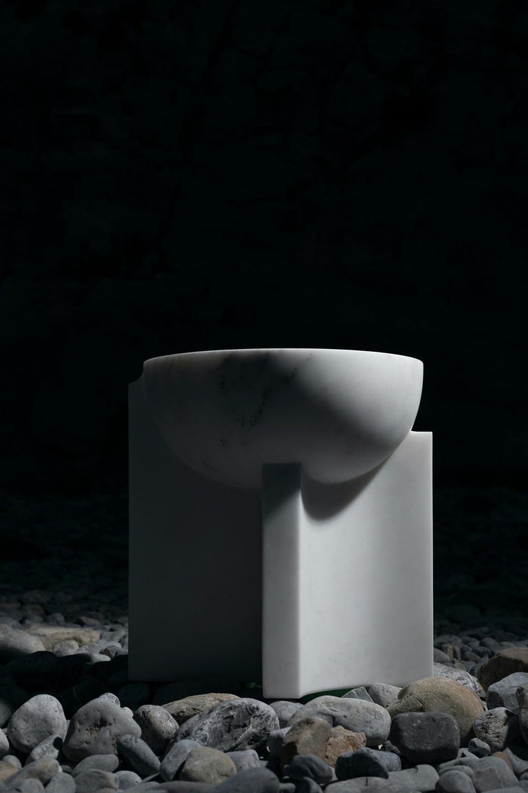Hand Carved Alabaster "Galeana" Stool by Jorge Diego Etienne For Sale ...