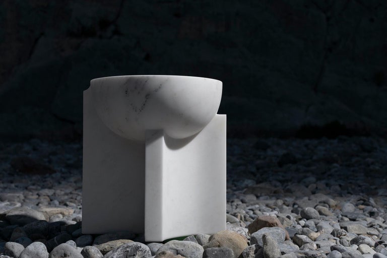 Hand Carved Alabaster "Galeana" Stool by Jorge Diego Etienne For Sale ...