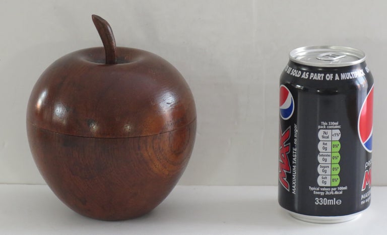 Hand Carved Apple Box or Tea Caddy in Fruitwood, Circa 1940 For Sale at ...