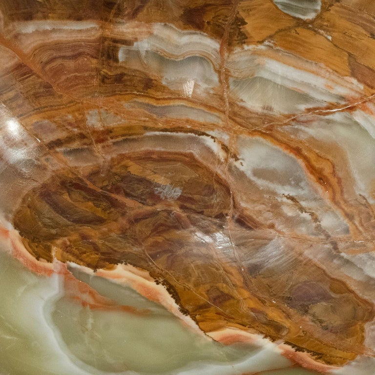 Genuine Hand-Carved Banded Onyx Freeform Bowl // 7.5 Lb For Sale at 1stDibs