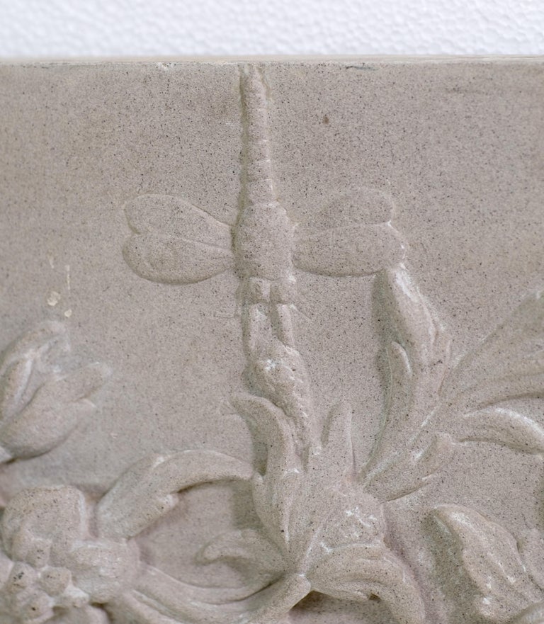 Hand Carved Building Stone Frieze Ribbon and Floral Swags For Sale at ...