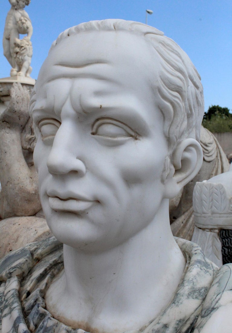 Hand-Carved Bust of Roman Emperor Julius Caesar in Different Coloured ...