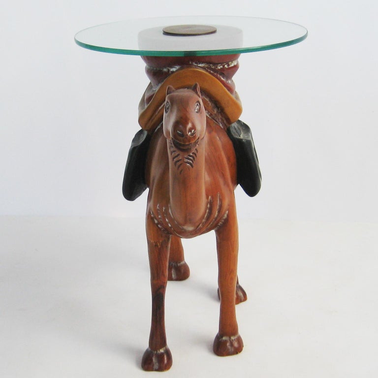 Hand-Carved Camel Accent Table For Sale at 1stDibs