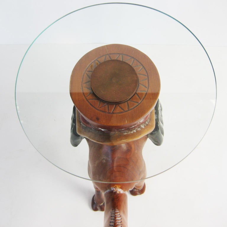 Hand-Carved Camel Accent Table For Sale at 1stDibs