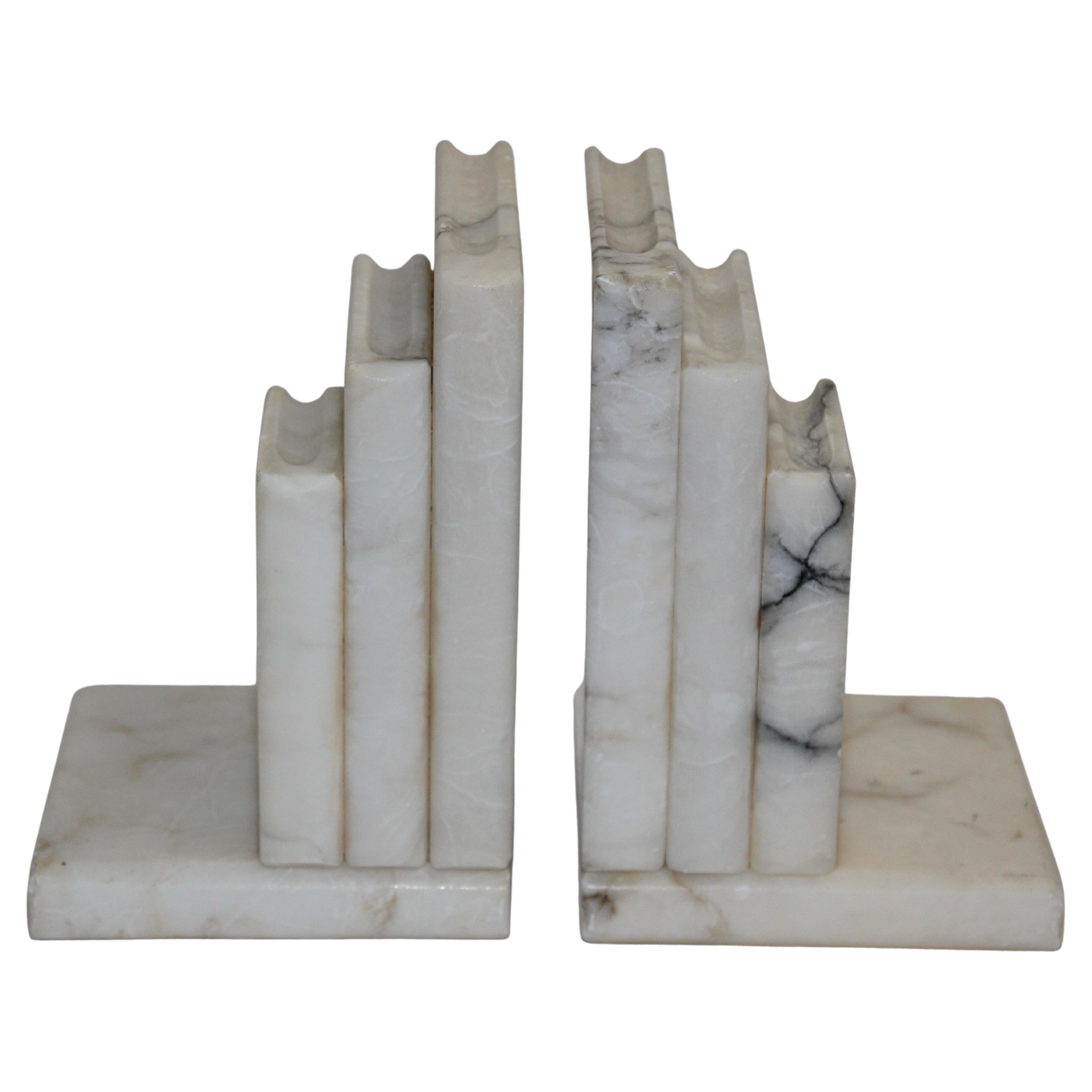 Contemporary Handcrafted Geometric Bookend "Tropi 2" in Solid Marble by ...