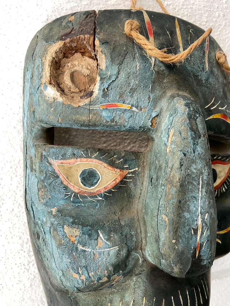 Hand Carved Ceremonial Mask from Mexico, circa 1960's For Sale at 1stDibs
