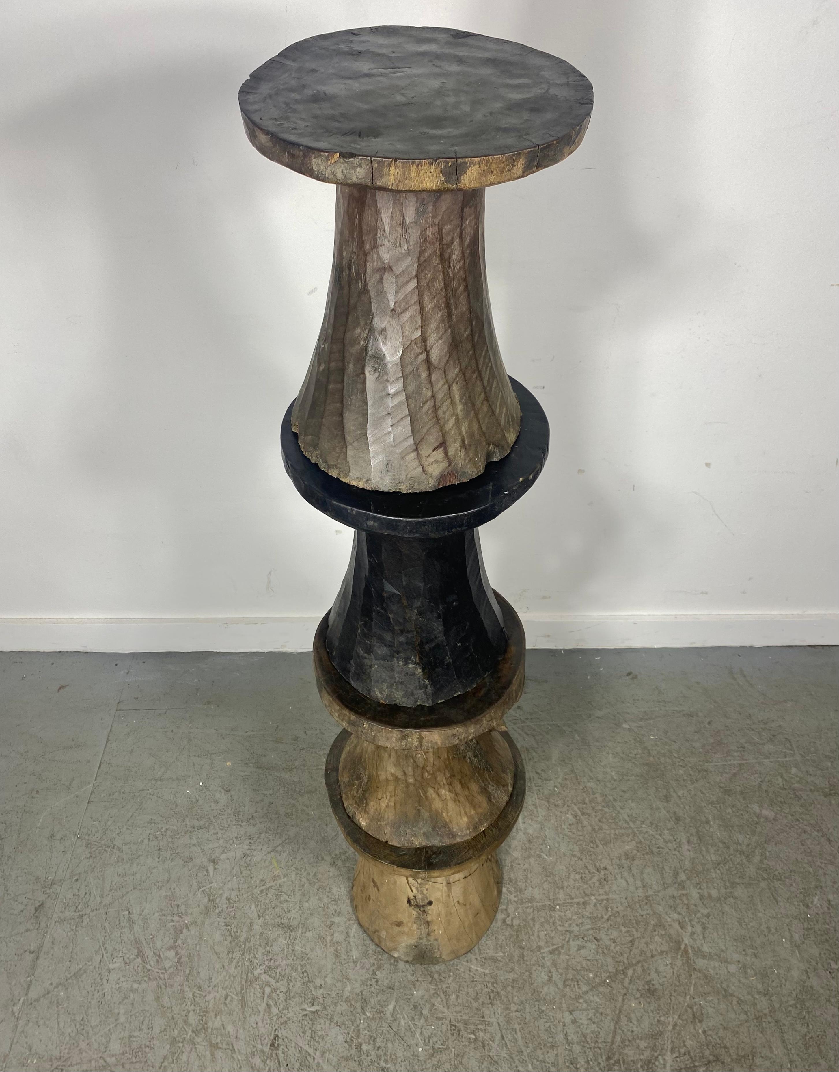 Hand carved contemporary African style stools For Sale at 1stDibs