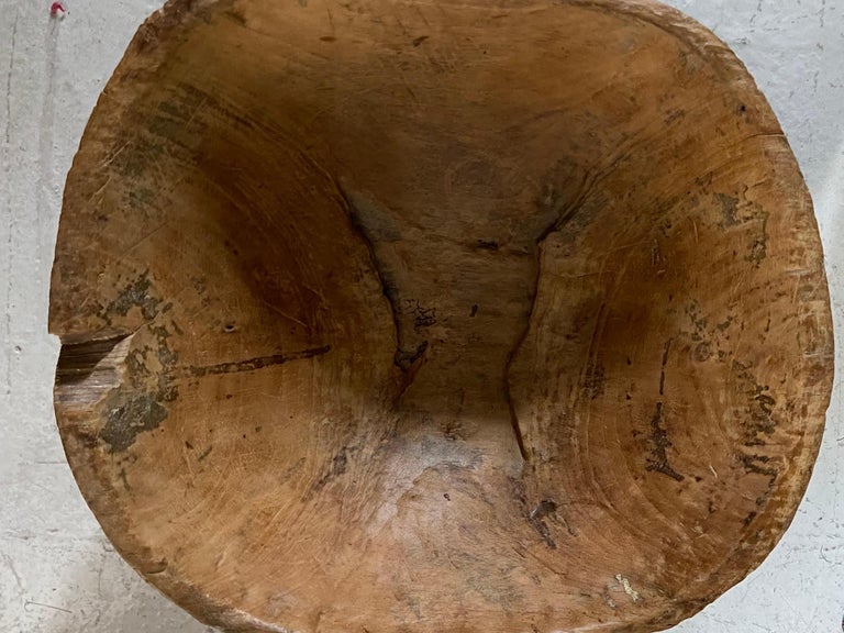 Hand Carved Decorative Cypress Bowl From Mexico, Circa Early 20th ...