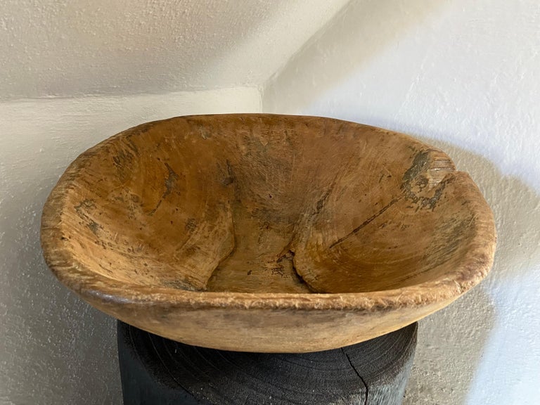 Hand Carved Decorative Cypress Bowl From Mexico, Circa Early 20th ...