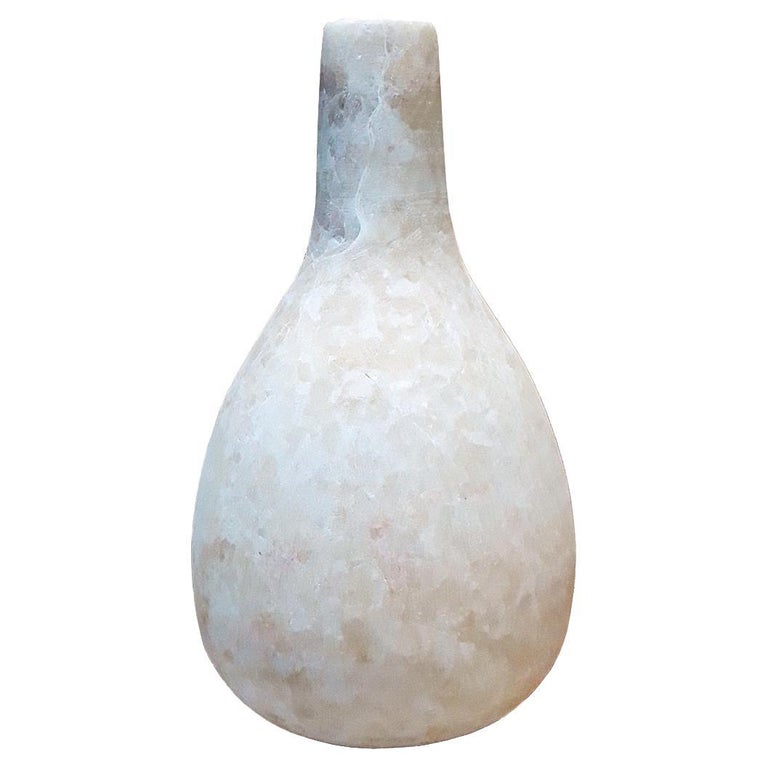 Hand-Carved Egyptian Alabaster Bottle For Sale at 1stDibs