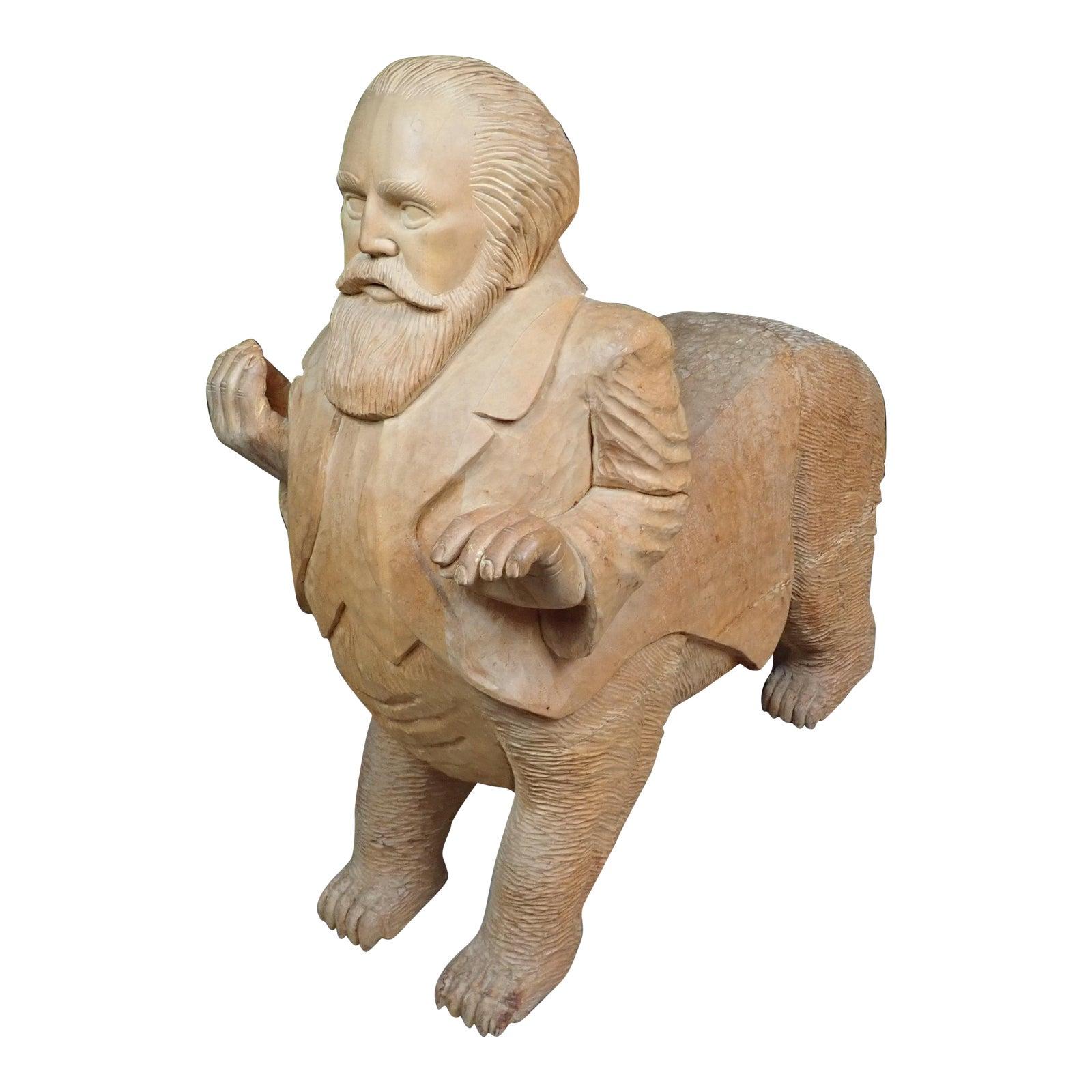 Hand Carved Fantasy Carousel Sculpture at 1stDibs