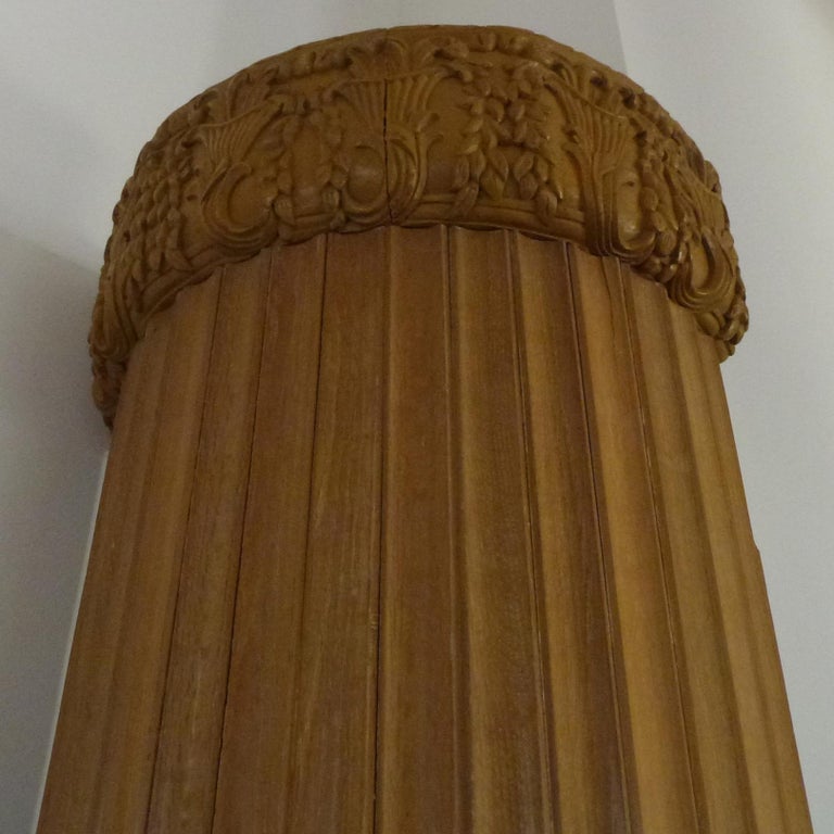 Hand Carved Fluted Wood ½ Columns Pair, Austria, 1900s For Sale at ...